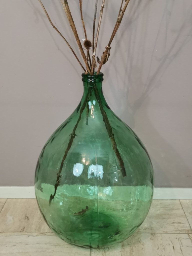 oude gistfles Italië wijnfles - Santiline- originele groene gistfles wijn